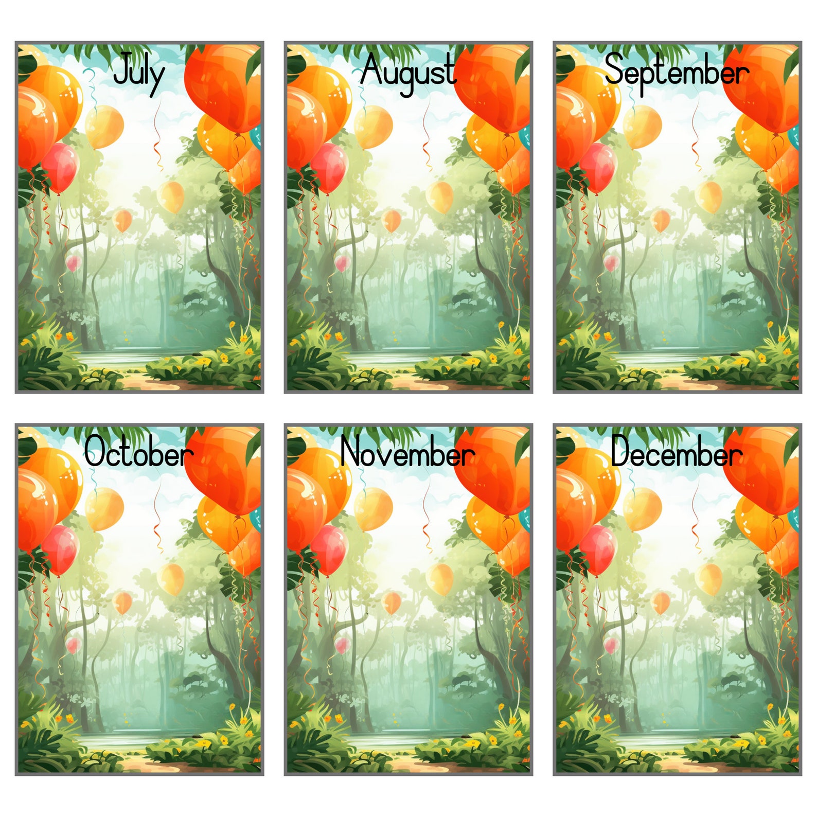 Jungle Theme Classroom Birthday Chart Ideas Printable - Birthday Charts ...