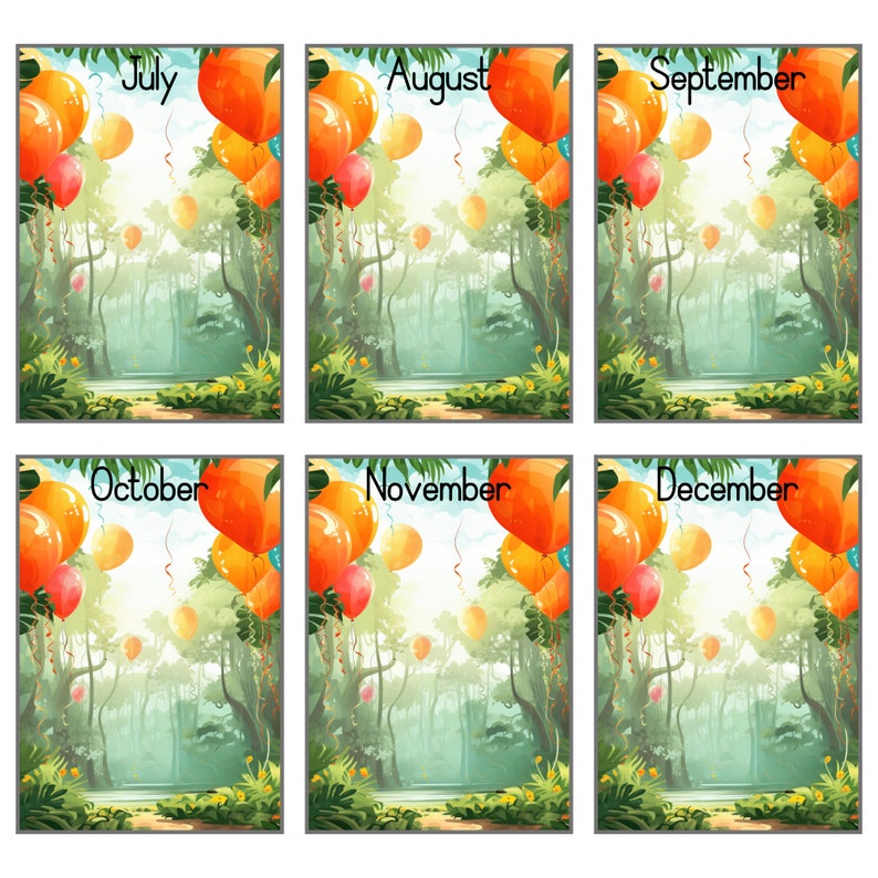 Jungle Theme Classroom Birthday Chart Ideas Printable - Birthday Charts ...