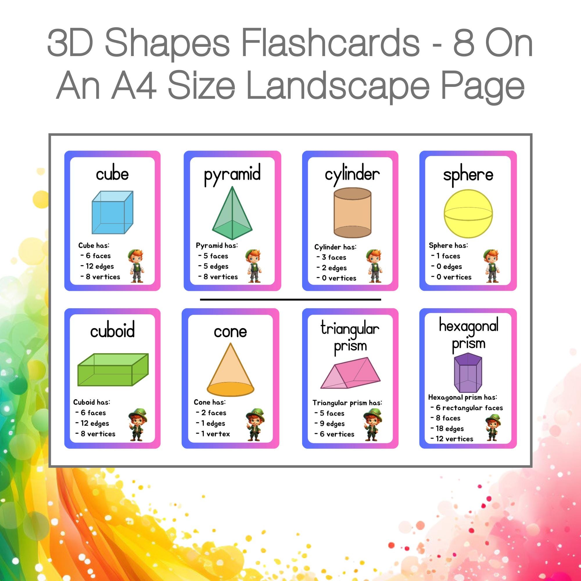 Rainbow Theme Classroom | 3D Shapes | Math Shape Posters | Printable 3D ...
