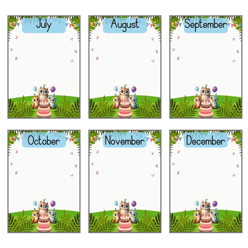 Owl Theme Classroom | Birthday Chart Ideas Printable | Birthday Charts ...