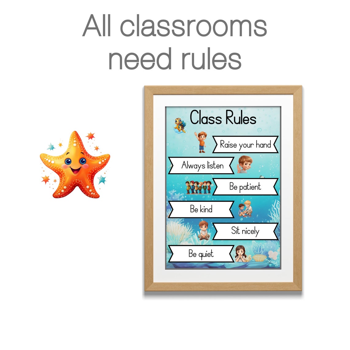 Under the Sea Classroom Theme - Classroom Rules Posters Printable ...