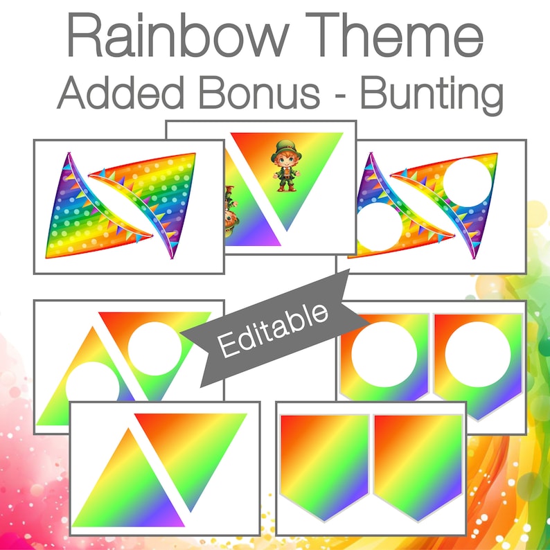 Rainbow Themed Classroom Décor Bundle Printables includes 13 Amazing ...