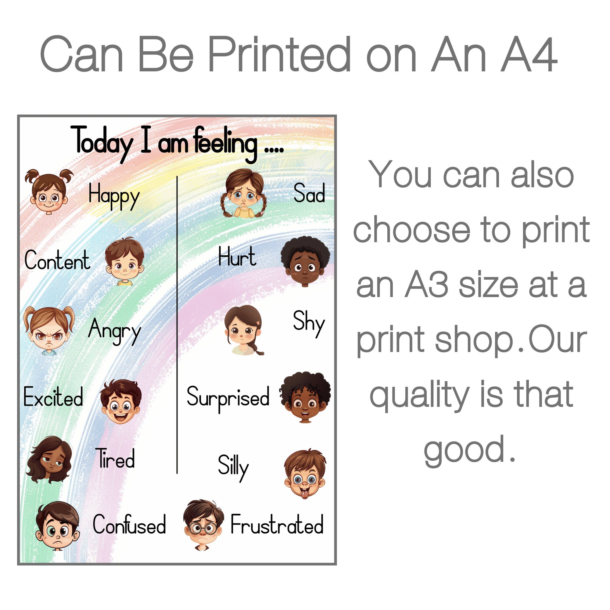 Rainbow Theme Class Affirmation Station and Feelings Chart | Editable ...