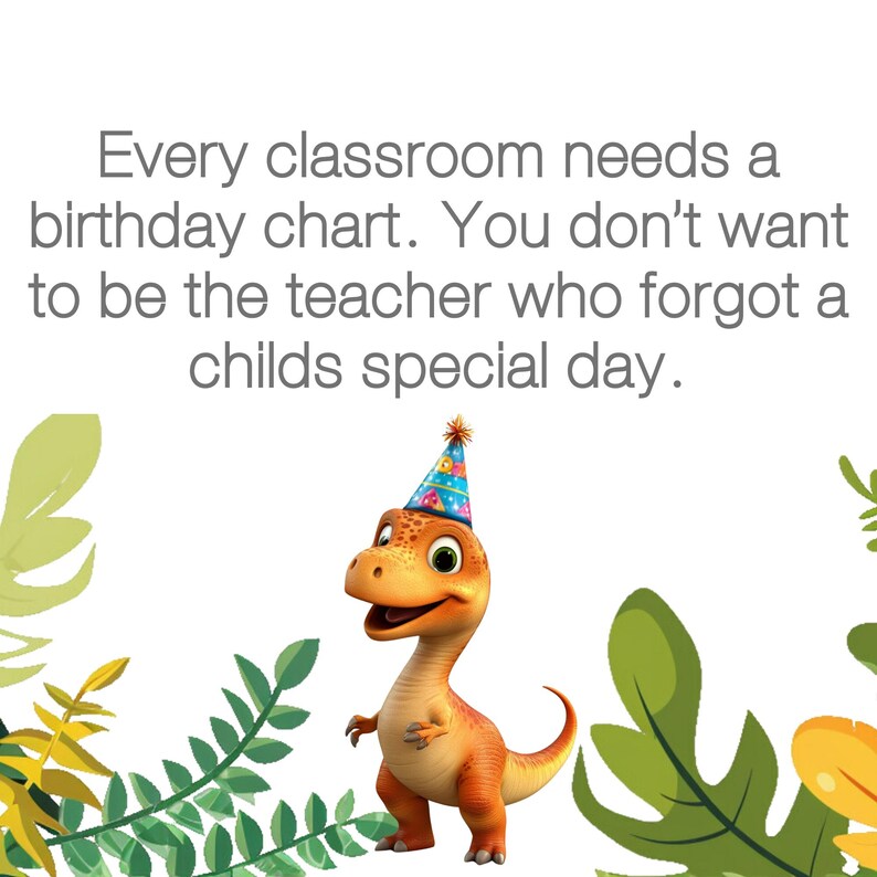 Dinosaur-themed Classroom Birthday Chart Ideas Printable - Birthday ...