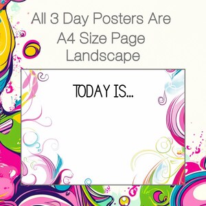 Colorful Classroom Theme Days of the Week Poster Printable & Months of ...