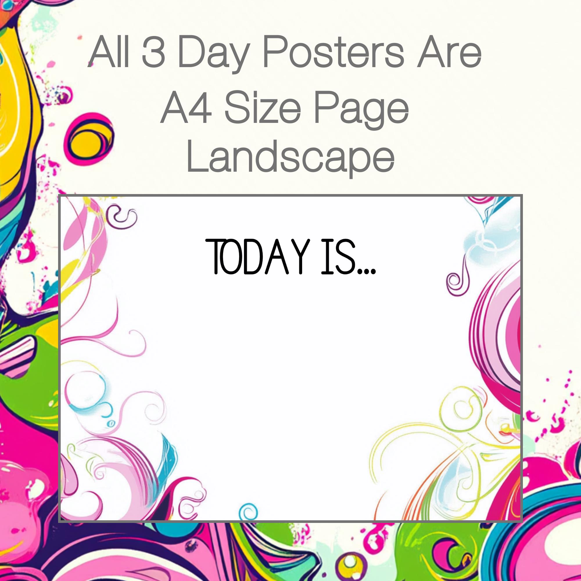 Colorful Classroom Theme Days of the Week Poster Printable & Months of ...