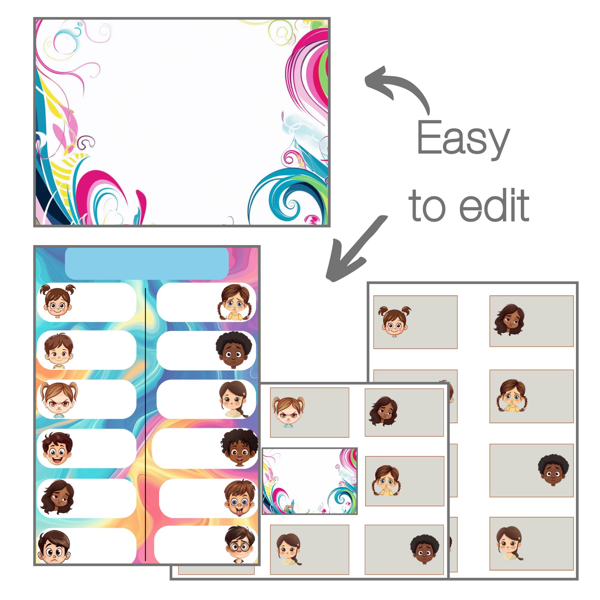 Colorful Classroom Theme Affirmations Station & Feelings Charts ...