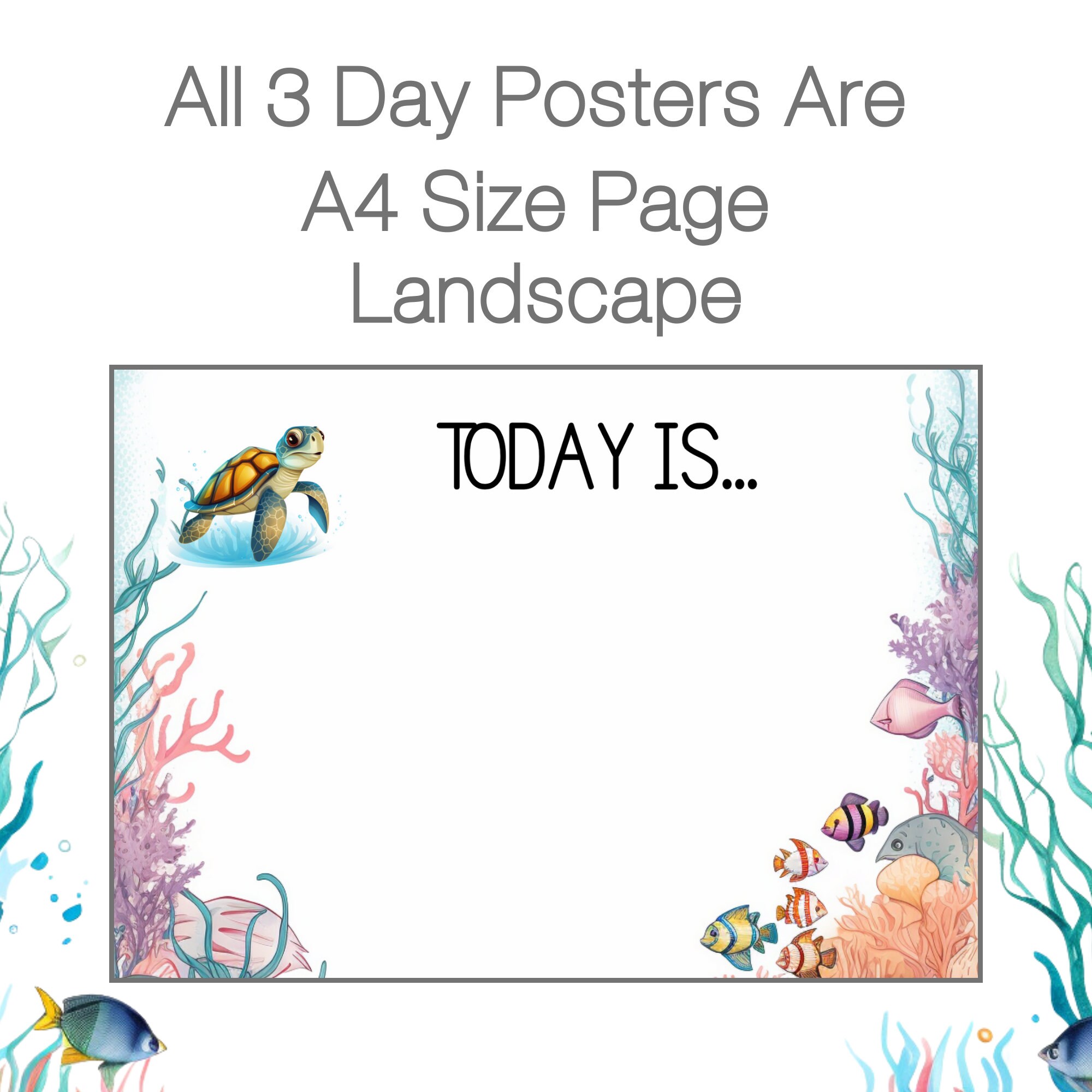 Under the Sea Classroom Theme Days of the Week Poster Printable ...
