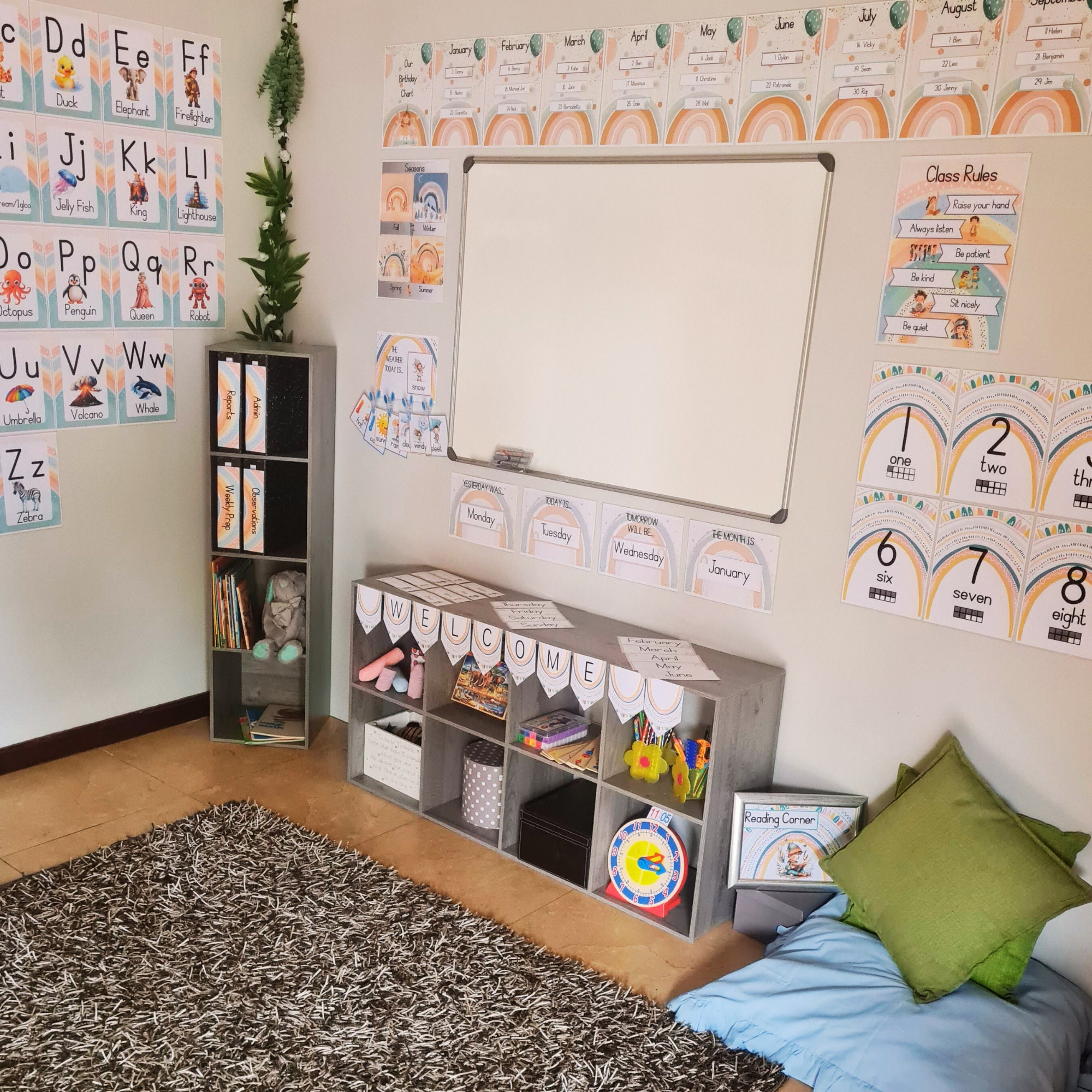 BOHO RAINBOW Classroom Name Tags | Editable | Pastel Rainbow Classroom ...