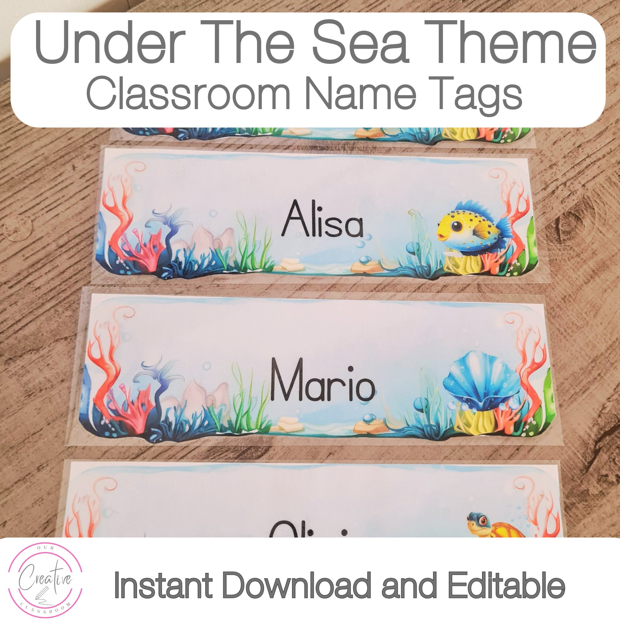Under the Sea Classroom Theme Classroom Name Tags Printable Name Tags ...