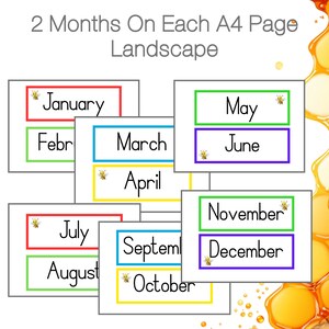 Bee Themed Classroom Days of the Week Poster Printable & Months of the ...