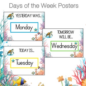 Under the Sea Classroom Theme Days of the Week Poster Printable ...