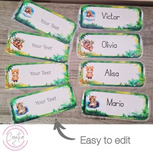 Jungle Theme Classroom Name Tags Printable - Name Tags for Kindergarten ...