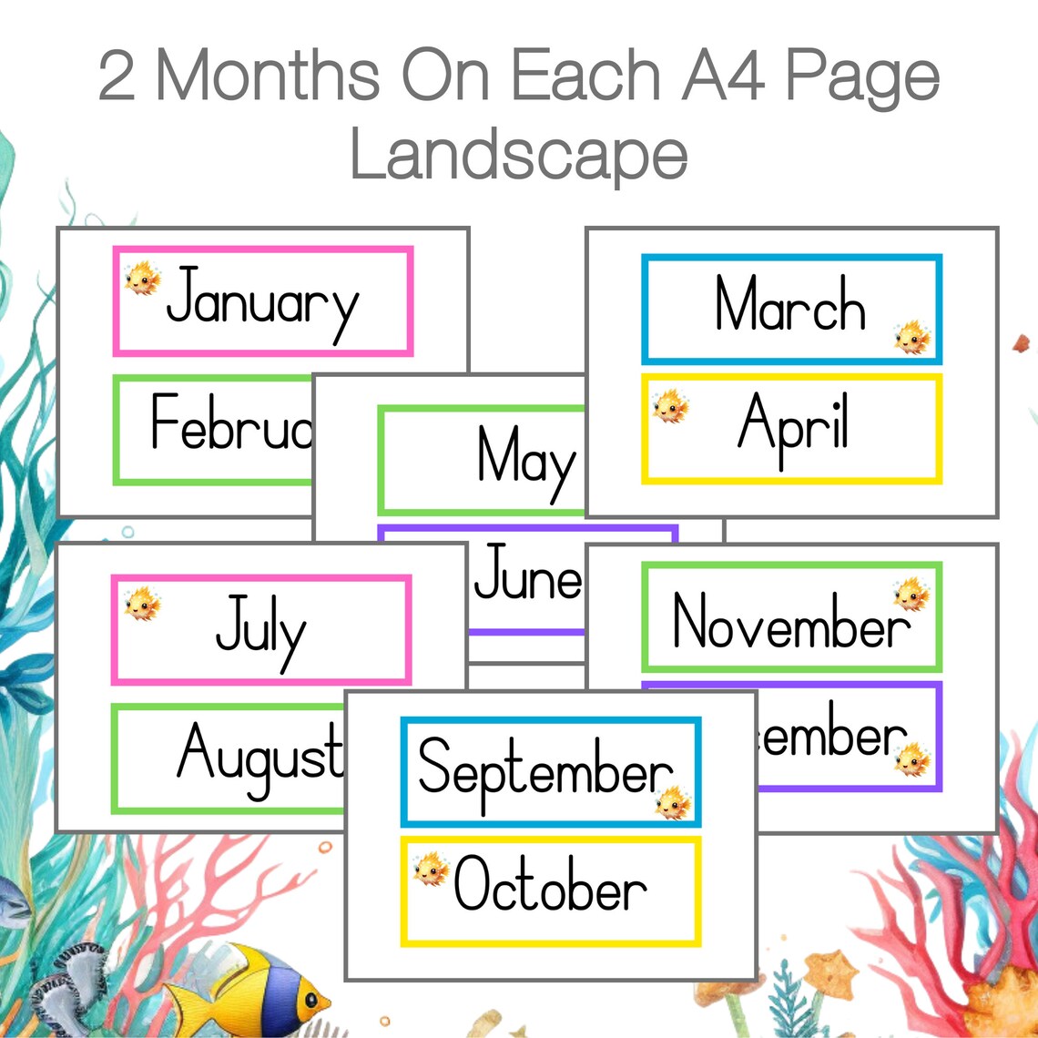 Under the Sea Classroom Theme Days of the Week Poster Printable ...
