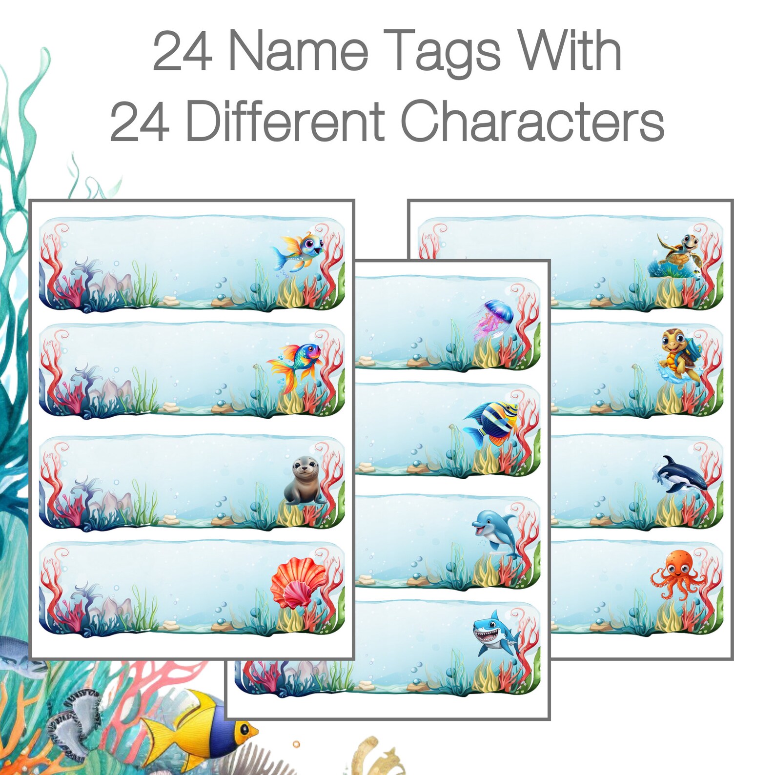Under the Sea Classroom Theme - Classroom Name Tags Printable | Name ...