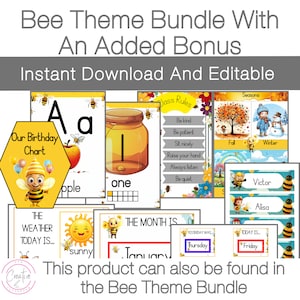 Bee Themed Classroom Birthday Chart Ideas Printable - Birthday Charts ...