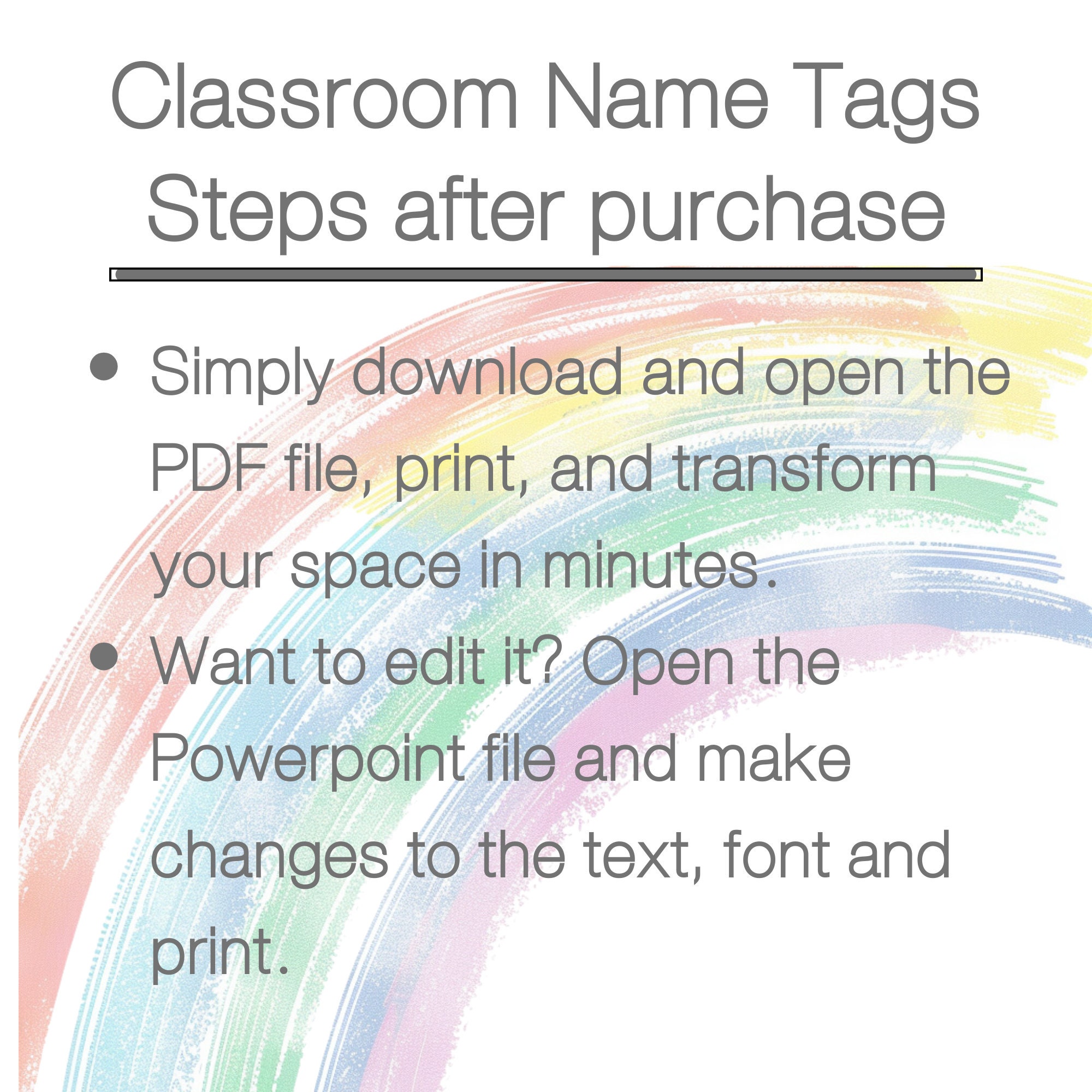 BOHO RAINBOW Classroom Name Tags | Editable | Pastel Rainbow Classroom ...