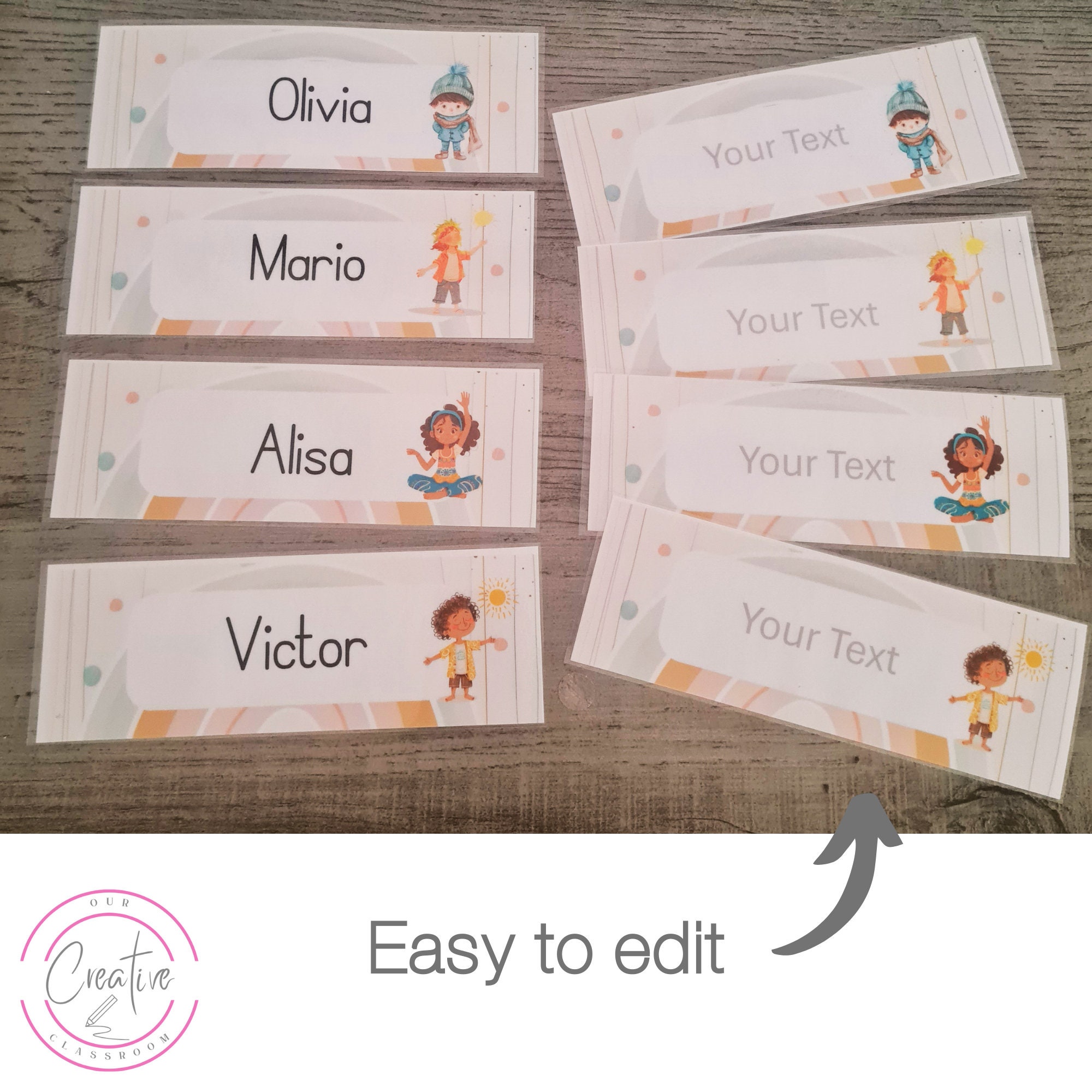 BOHO RAINBOW Classroom Name Tags | Editable | Pastel Rainbow Classroom ...