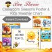 Bee Themed Classroom Kids Weather Chart Printable All Seasons Posters ...