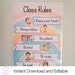 BOHO RAINBOW Classroom Rules Posters | Editable | Pastel Rainbow ...