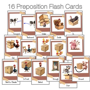 Farm Theme Classroom | English Prepositions | Editable Flashcards ...