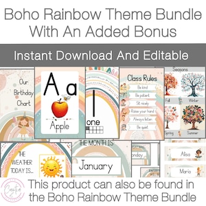 Boho Rainbow Theme Classroom | 2D Shapes | Math Shape Posters ...