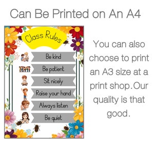 Bee Themed Classroom Rules Posters Printable - Class Rules for ...