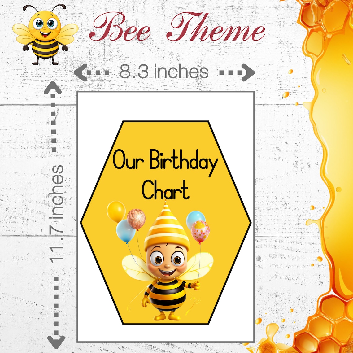 Bee Themed Classroom Birthday Chart Ideas Printable Birthday Charts for ...