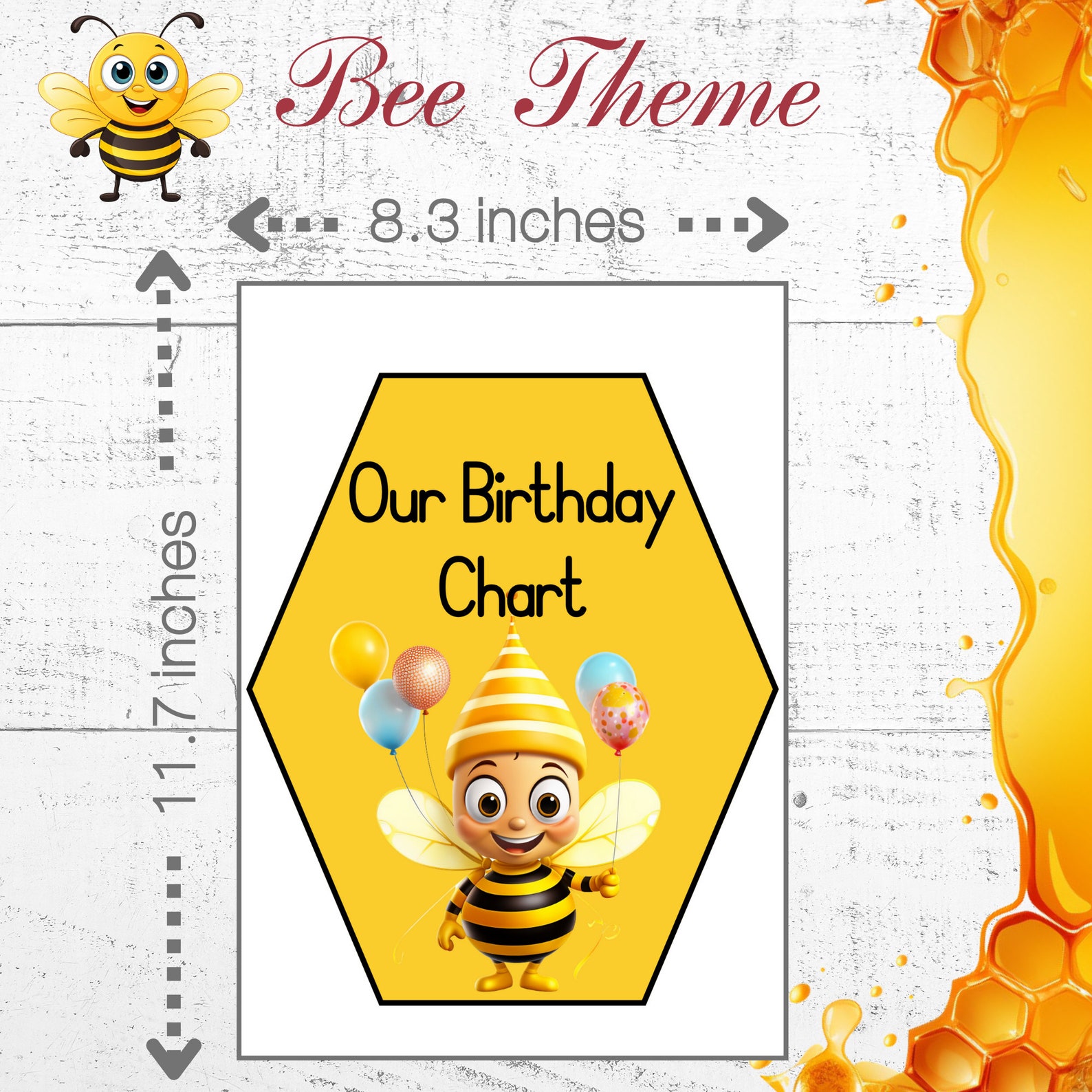 Bee Themed Classroom Birthday Chart Ideas Printable Birthday Charts for ...
