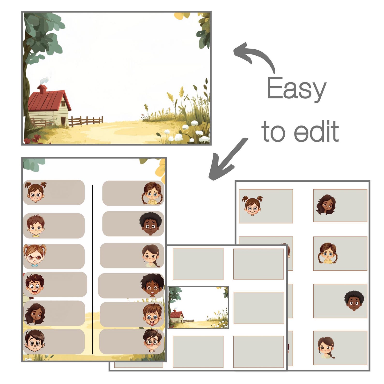 Farm Theme Classroom Affirmations Station & Feelings Charts ...