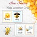 Bee Themed Classroom Kids Weather Chart Printable All Seasons Posters ...