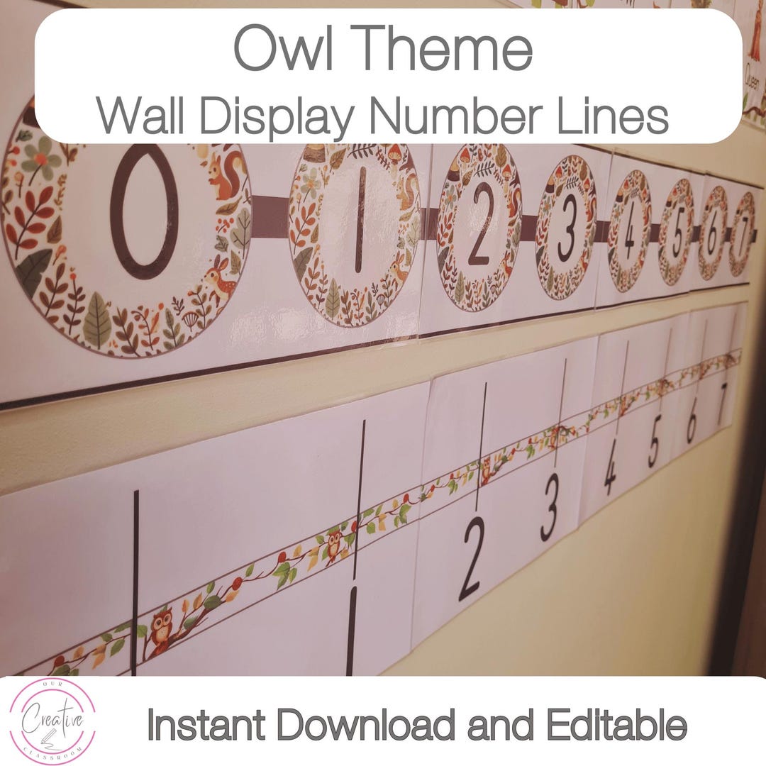 Owl Theme Classroom Number Line | 2 Various Styles of Number Lines ...