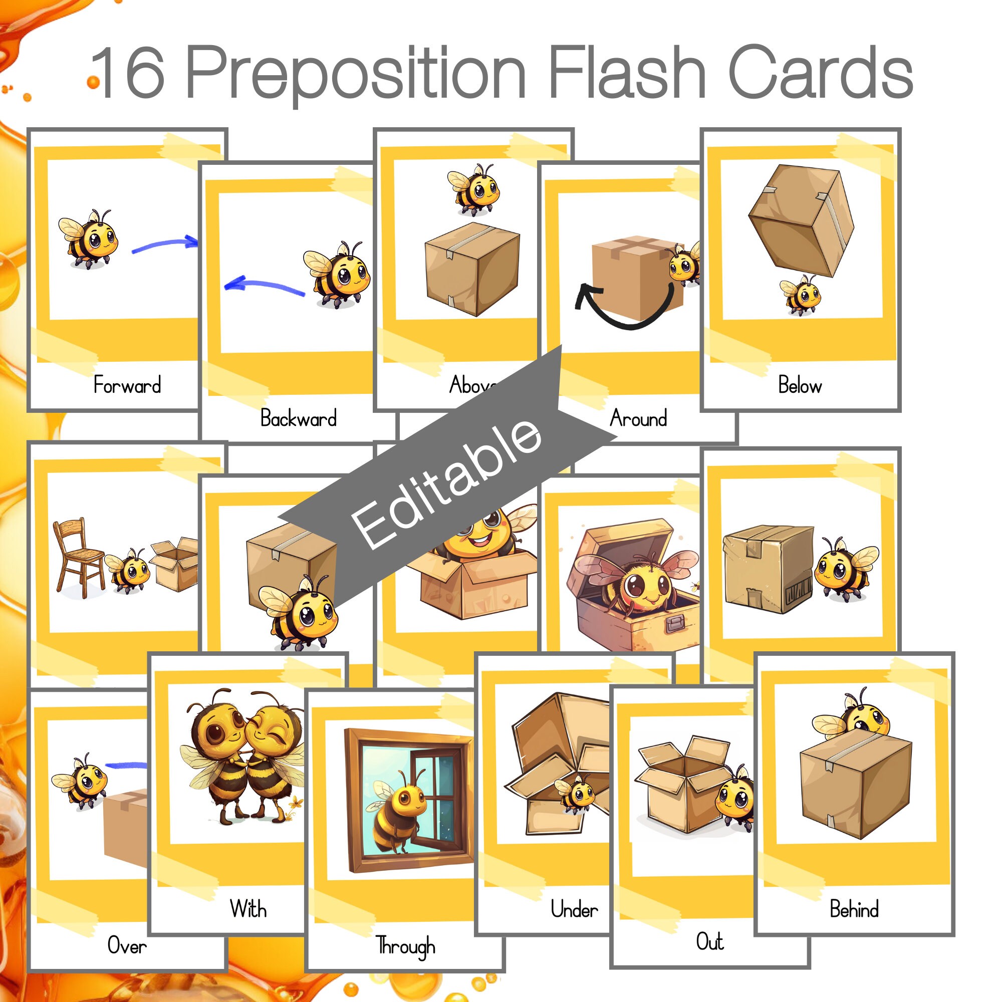 Bee Theme Classroom | Prepositions | Learning Positions With Position ...