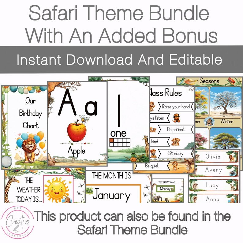 Safari Classroom Theme | Color Flashcards | Color Recognition ...