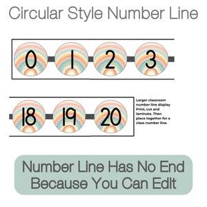 Boho Rainbow Theme Classroom | Number Lines | 2 Various Styles of ...