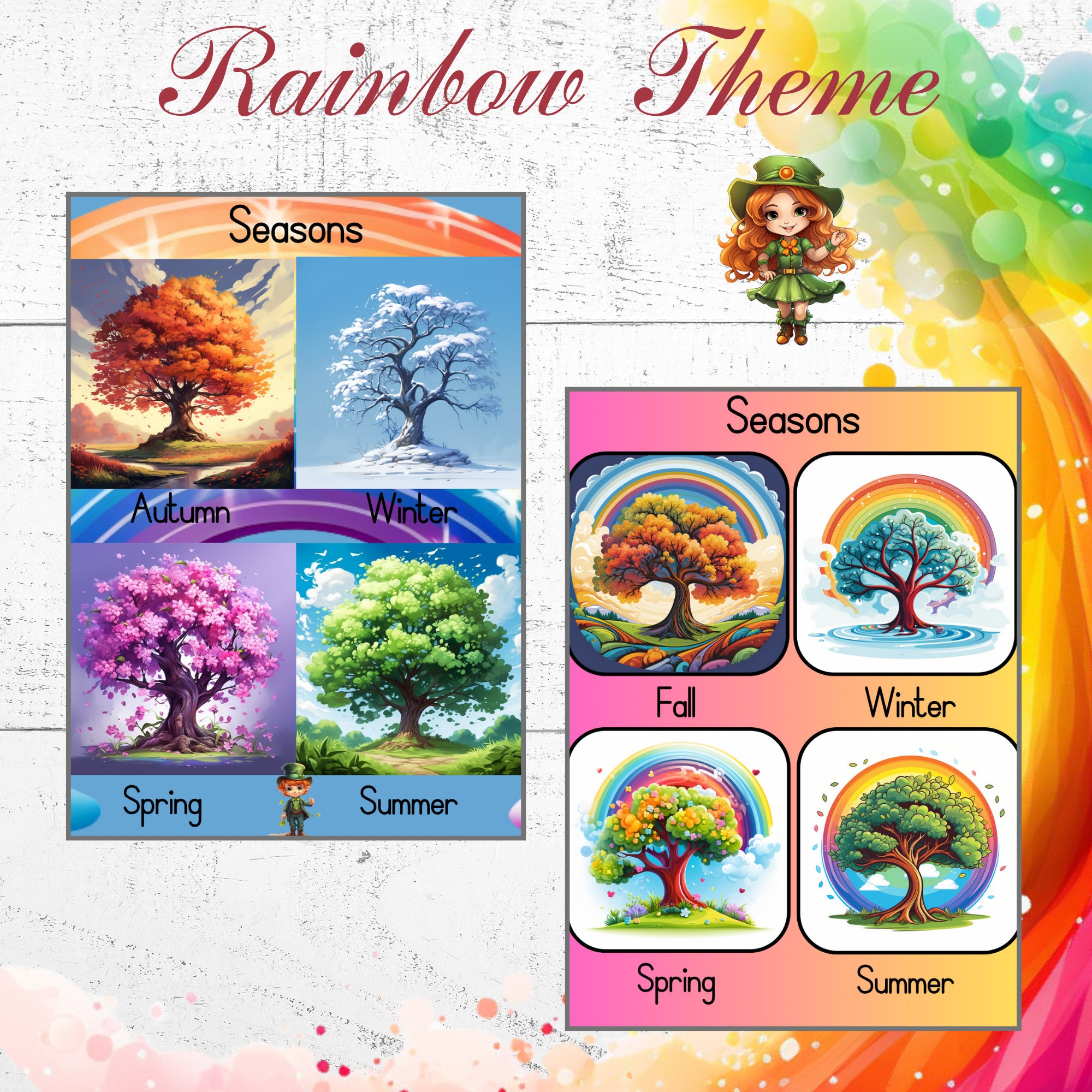 Rainbow Themed Classroom Decor Bundle Printables Includes 7 Amazing ...