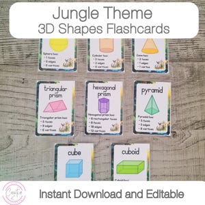 Jungle Classroom Theme | 3D Shapes | Math Shape Posters | Printable 3D ...