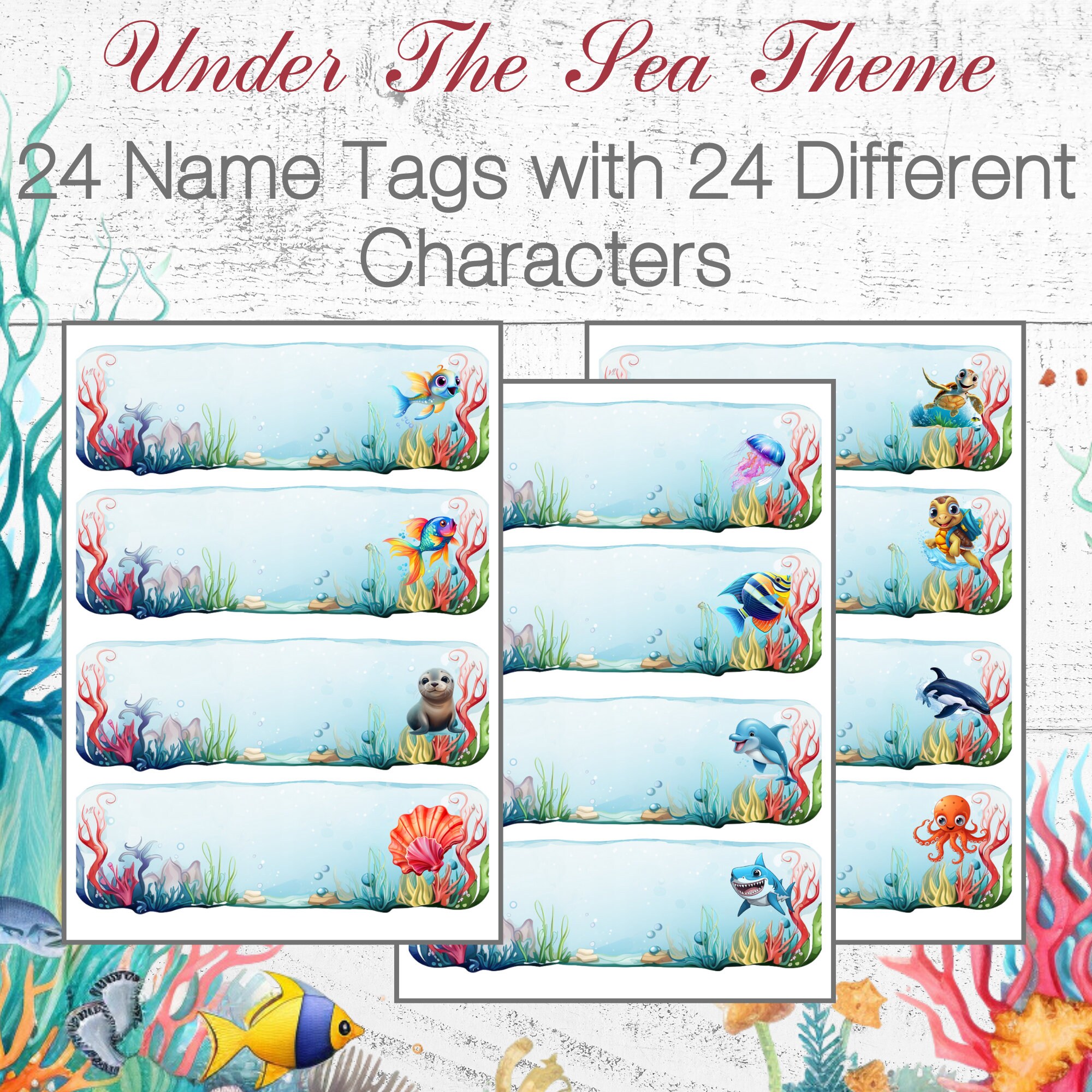 Under the Sea Classroom Theme Classroom Name Tags Printable Name Tags ...