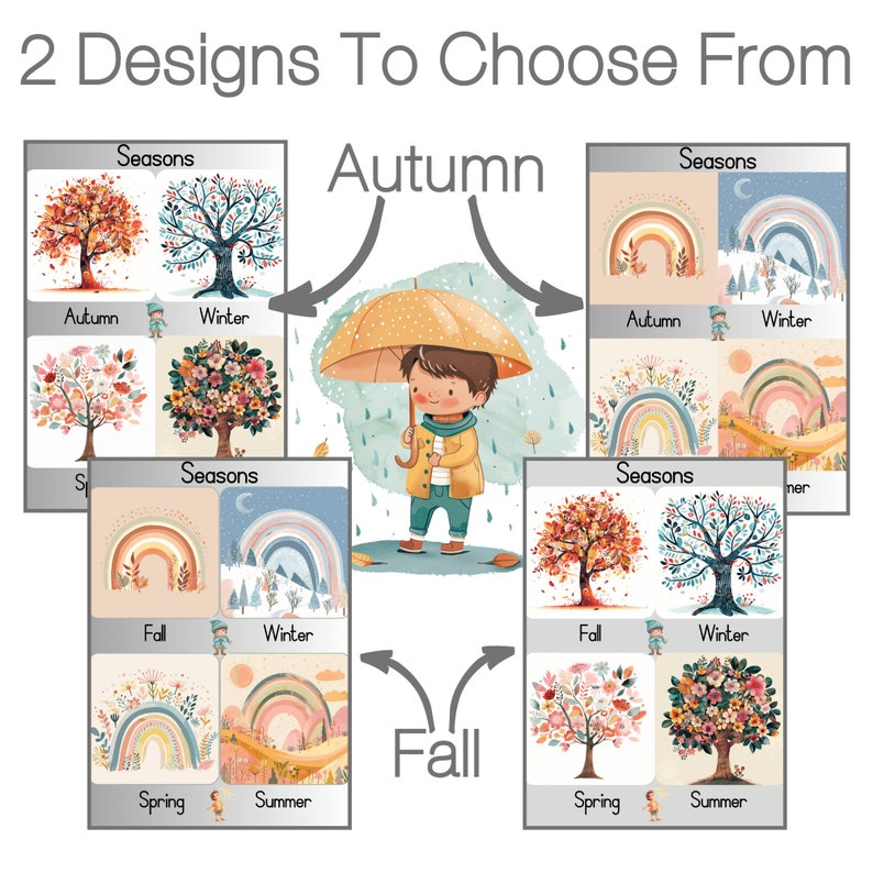 BOHO RAINBOW Classroom Weather Chart & Seasons Poster | Pastel Rainbow ...