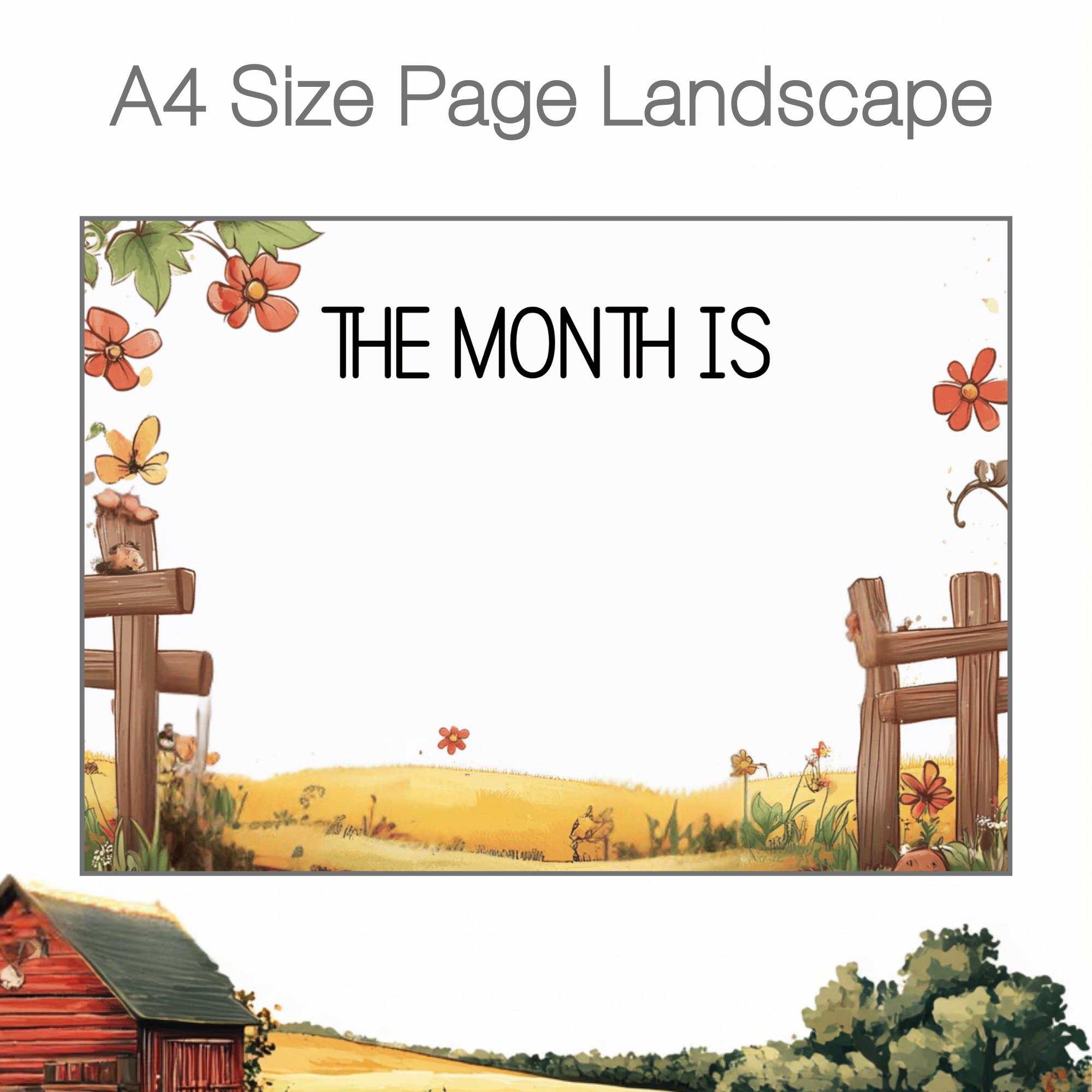 Farm Theme Classroom Days of the Week Poster Printable & Months of the ...