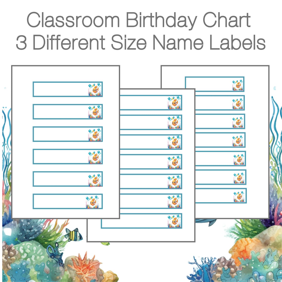 Under the Sea Theme Classroom Birthday Chart Ideas Printable - Birthday ...