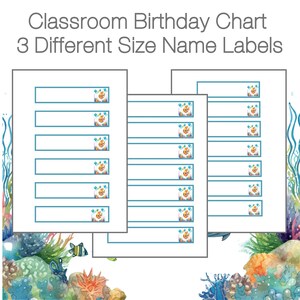Under the Sea Theme Classroom Birthday Chart Ideas Printable - Birthday ...