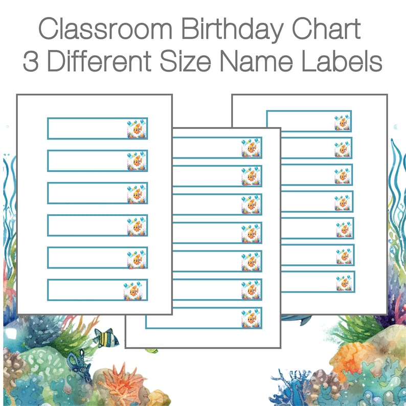 Under the Sea Theme Classroom Birthday Chart Ideas Printable - Birthday ...