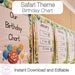 Safari Theme Classroom Birthday Chart Ideas Printable - Birthday Charts ...