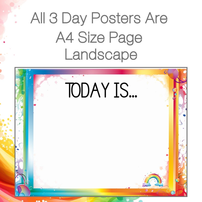 Rainbow Themed Classroom Days of the Week Poster Printable & Months of ...