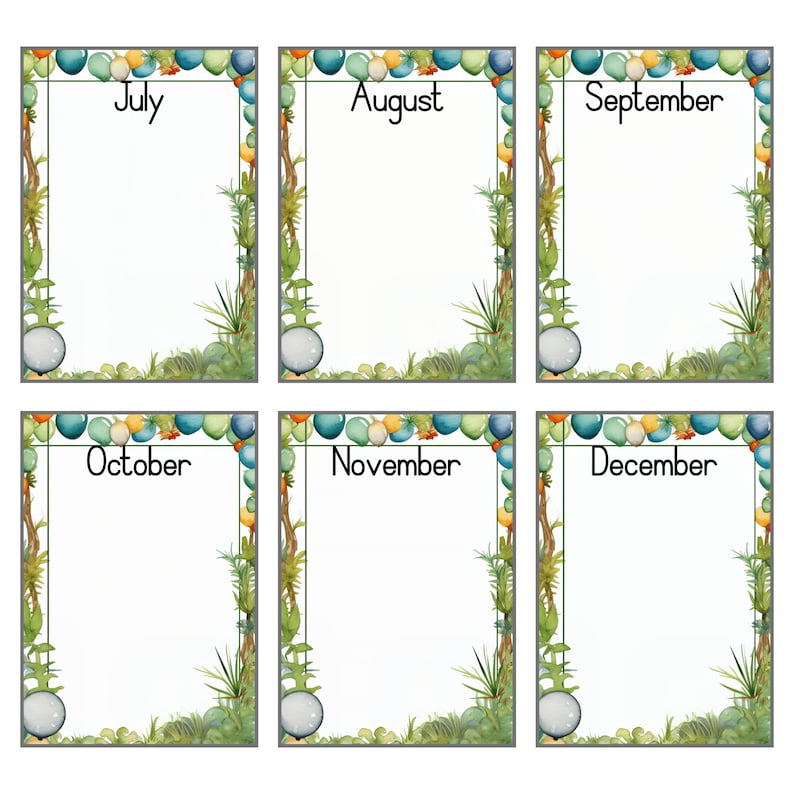 Safari Theme Classroom Birthday Chart Ideas Printable - Birthday Charts ...
