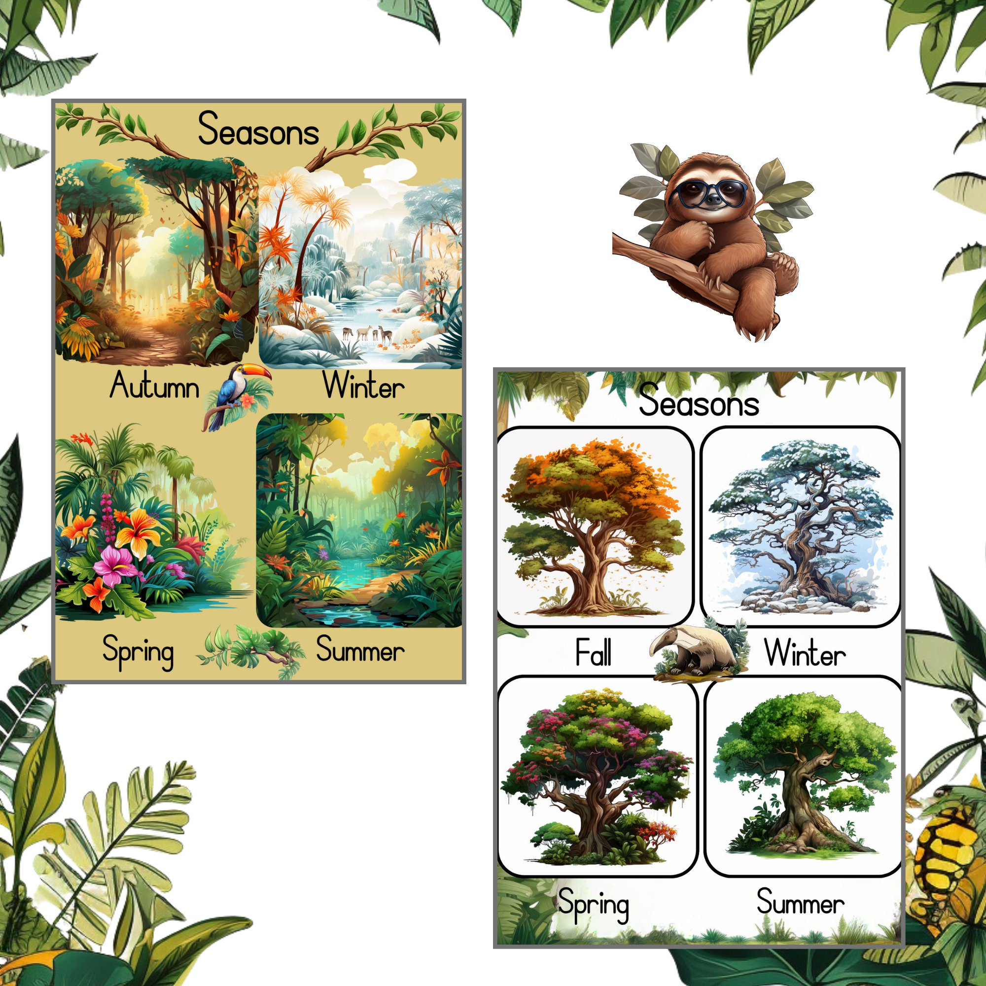 Jungle Theme Classroom Decor Bundle Printables - Includes 15 Amazing ...