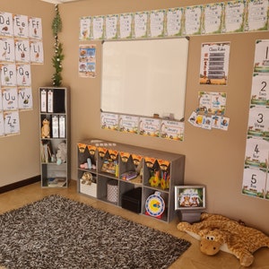 Safari Theme Classroom Affirmation Station and Feelings Chart | Class ...
