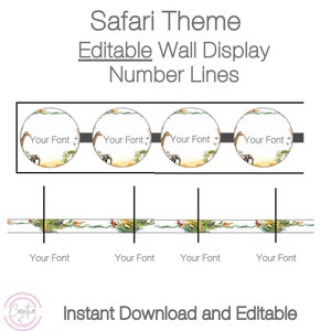 Safari Classroom Theme | Number Lines | 2 Various Styles of Number ...