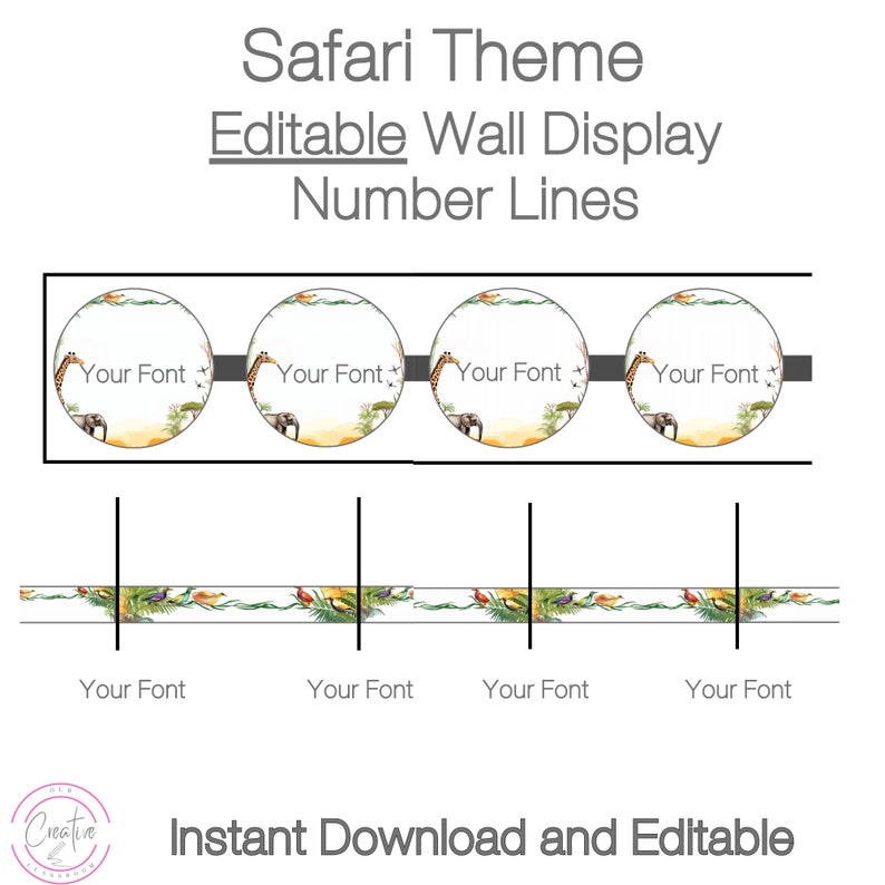 Safari Classroom Theme | Number Lines | 2 Various Styles of Number ...